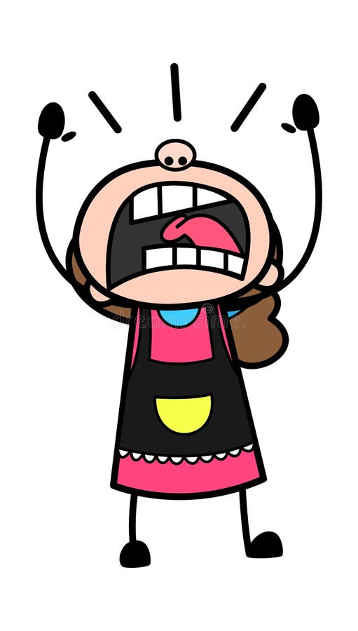 Shouting Beautician Cartoon Stock Illustration - Illustration of ...