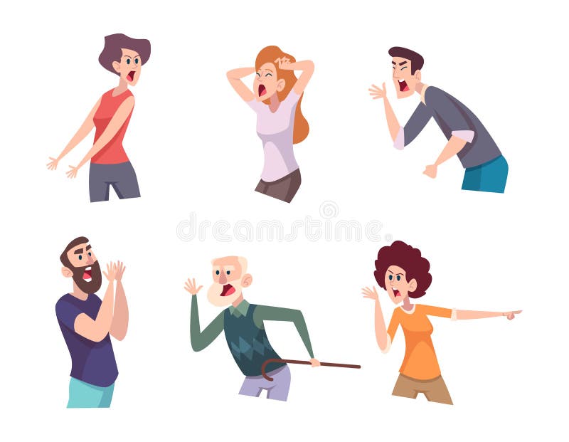 Angry Crowd Shouting Stock Illustrations – 134 Angry Crowd Shouting ...
