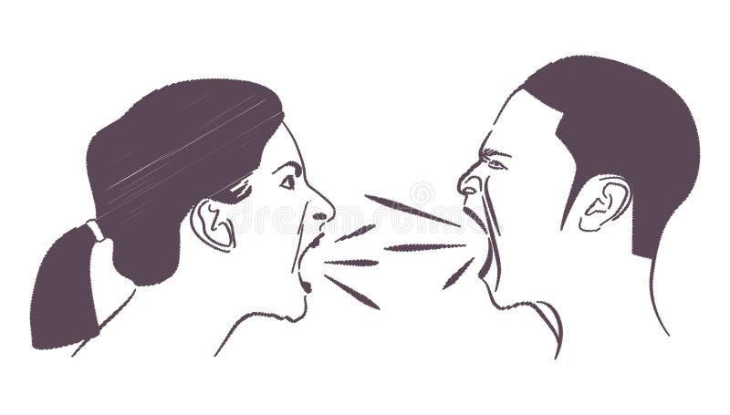 Shouting couple stock vector. Illustration of quarrel - 70719695