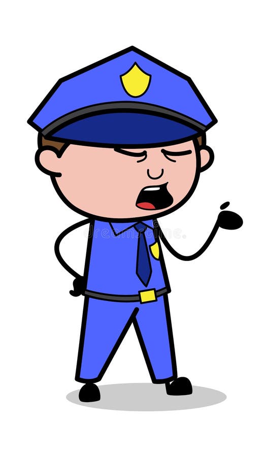 Debating - Retro Cartoon Police Agent Detective Vector Illustration ...
