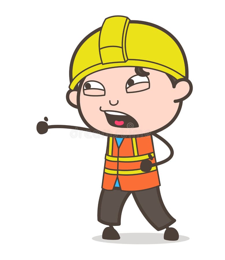 Shouting Face - Cute Cartoon Male Engineer Illustration Stock ...