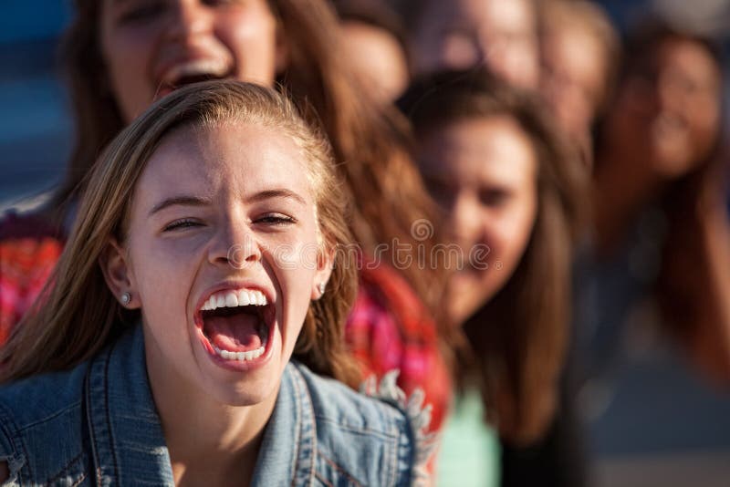 Shouting Girl Outside stock image. Image of girl, group - 26657457