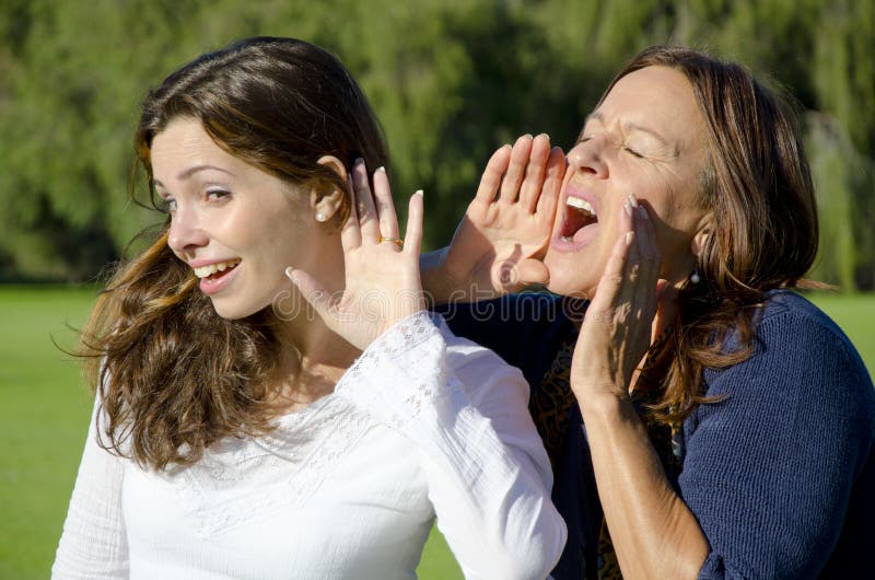 Shouting and Listening between Two Generations Stock Image - Image of ...