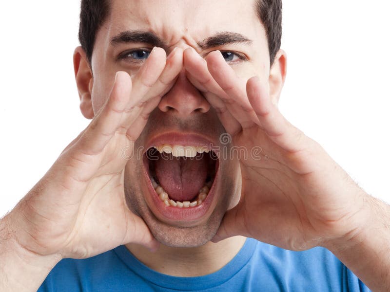 Shouting loud stock photo. Image of closeup, caucasian - 19206774