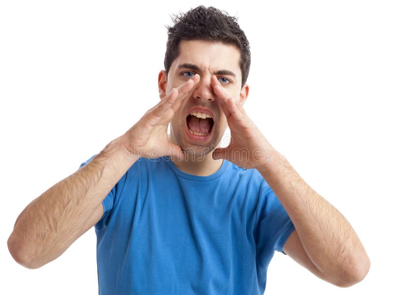 Loudly Laughing Guy Over White Stock Image Image Of Healthy