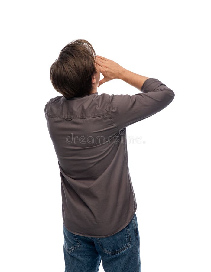 Shouting Man Calling for Someone Stock Photo - Image of activist ...