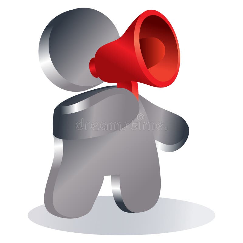 Shouting Man, Symbol, Isolated Object on White Background, Vector ...