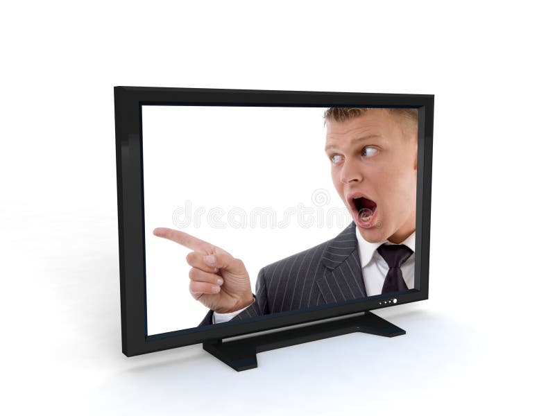 Shouting man pointing side stock image. Image of concept - 6846973