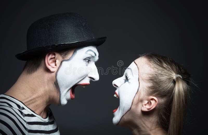 Shouting mimes stock image. Image of anger, artistic - 55974407