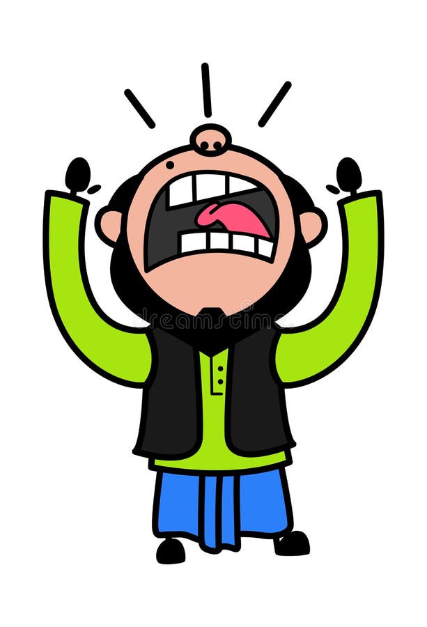 Shouting Muslim Man Cartoon Stock Illustration - Illustration of ...