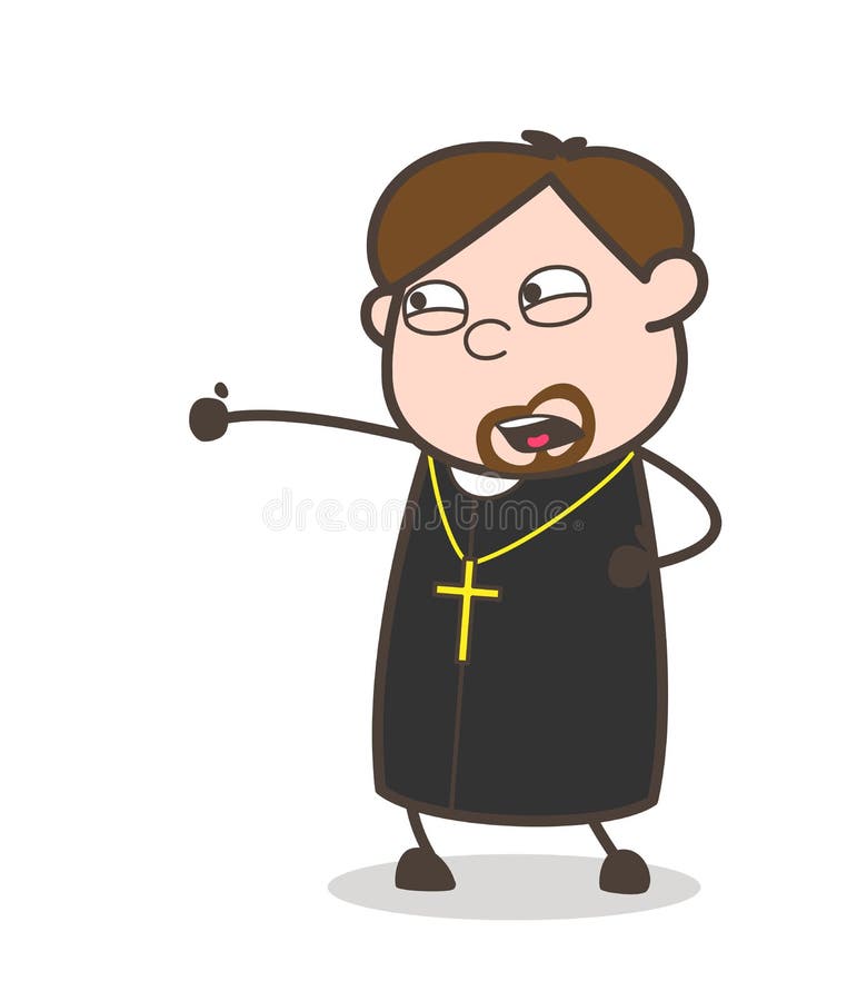 Shouting Priest Hand-Gesture Vector Illustration Stock Illustration ...