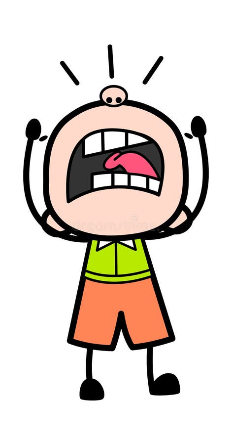 Shouting Schoolboy Cartoon stock illustration. Illustration of anxiety ...