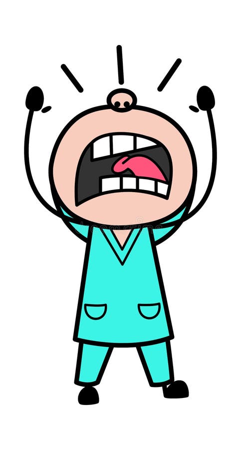 Shouting Cartoon Bald Black Cartoon Stock Illustration - Illustration ...