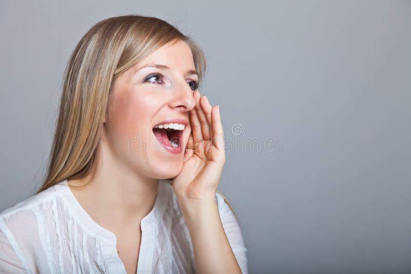 Beautiful Young Woman Laughing Stock Photo - Image of nineteen, female ...