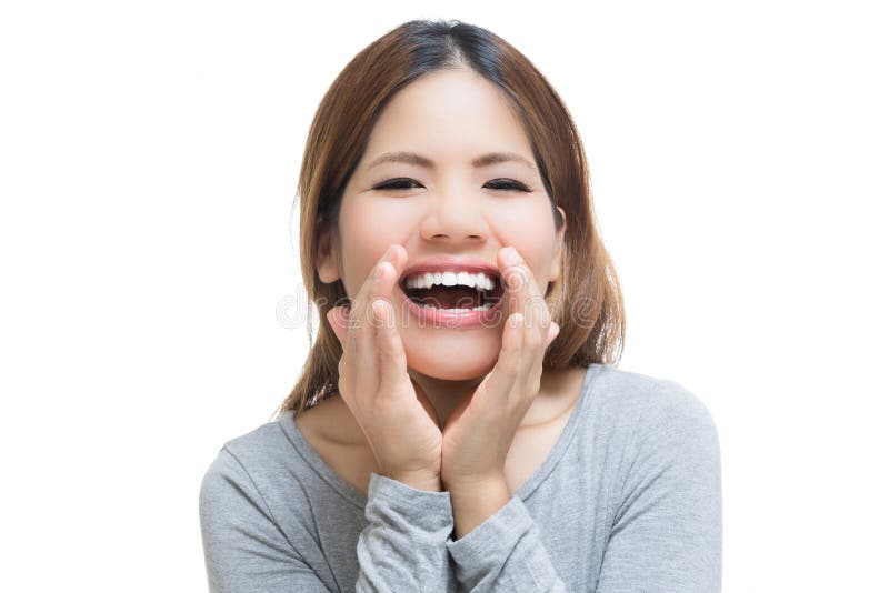 Shouting woman stock image. Image of announcement, message - 82520619