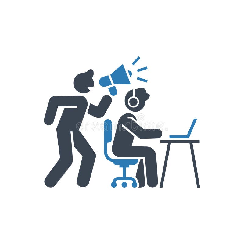 Shouting at Worker Icon stock vector. Illustration of abuse - 346938494