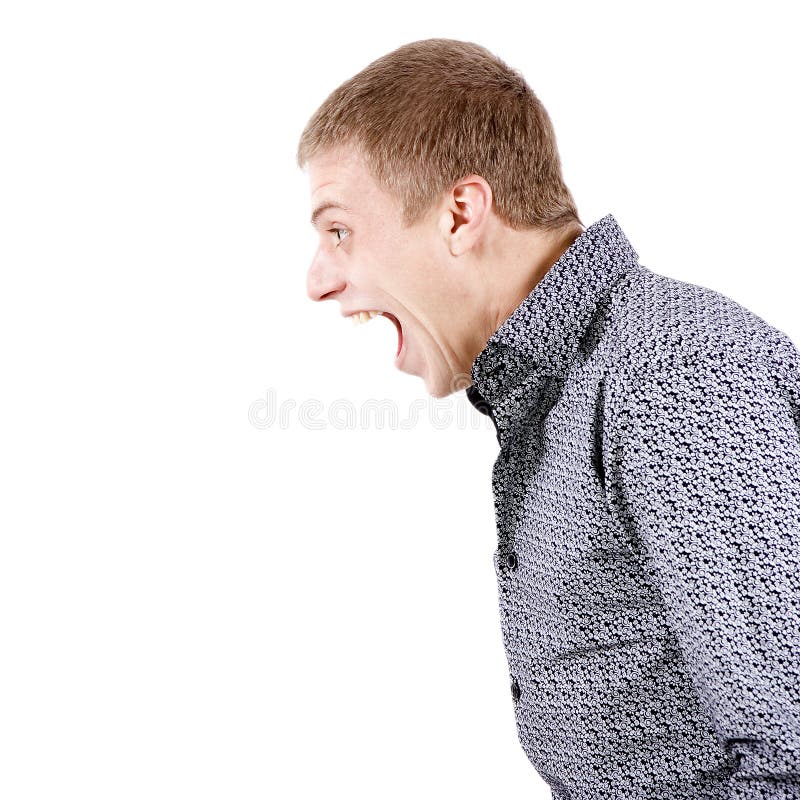Teenage boy shouting stock photo. Image of person, profile - 5945692