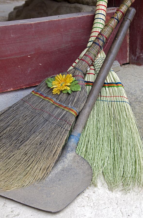 Shovel and Broom, South Korea Stock Image - Image of ancient, sweeper ...