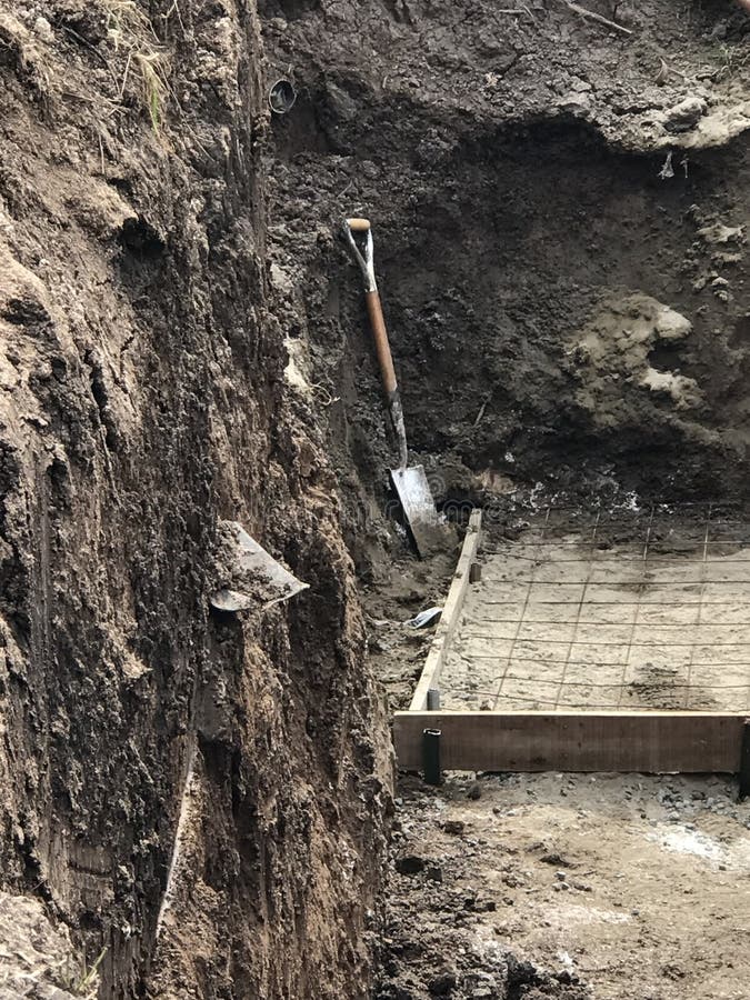 Shovel in Digging a Well. Building Tools Stock Image - Image of dirt ...