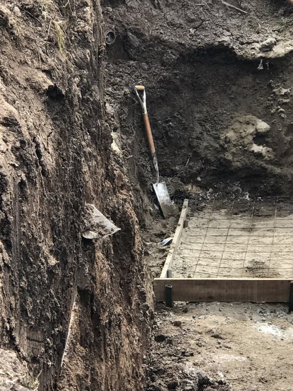 Shovel in Digging a Well. Building Tools Stock Image - Image of dirt ...