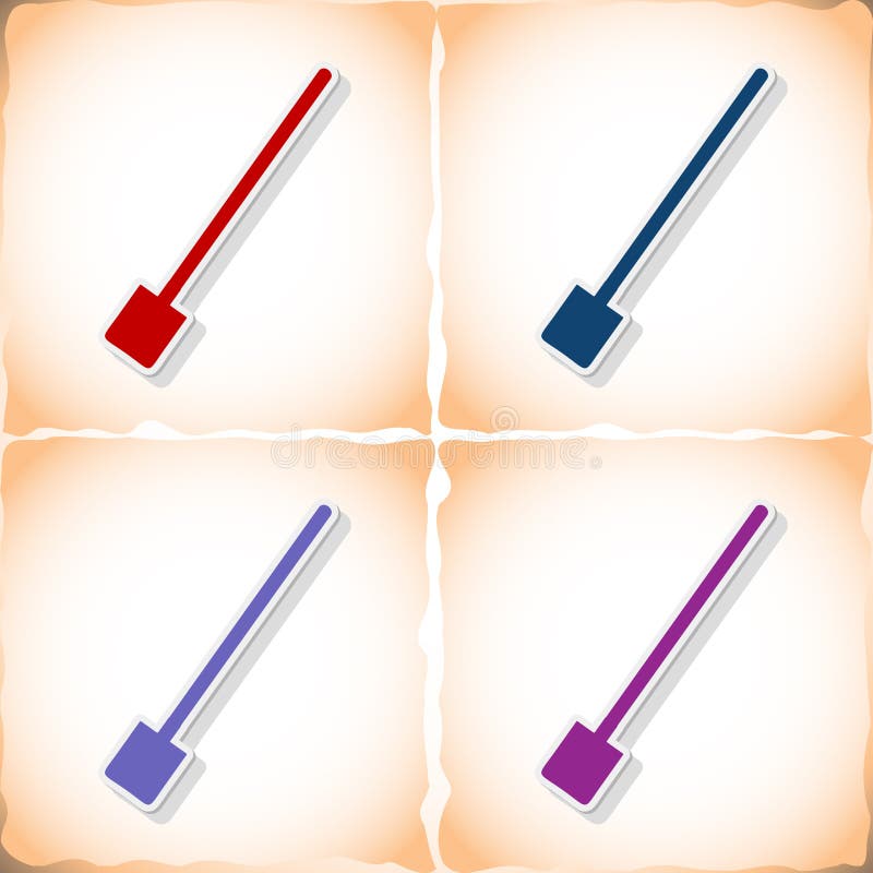 Shovel. Flat Sticker with Shadow on Old Paper Stock Vector ...