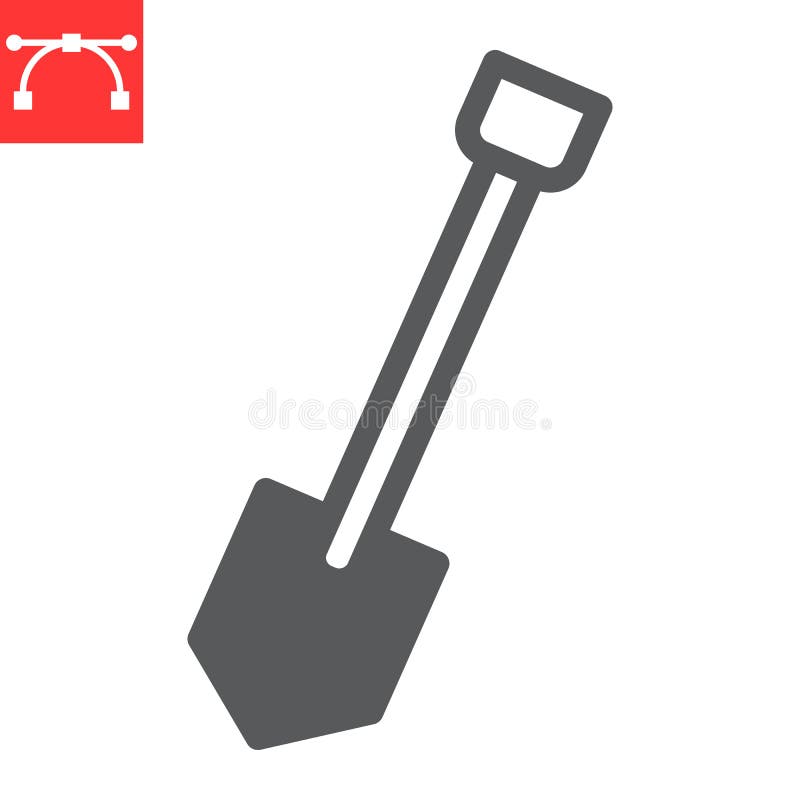 Shovel Glyph Icon, Construction and Agriculture, Shovel Sign Vector ...