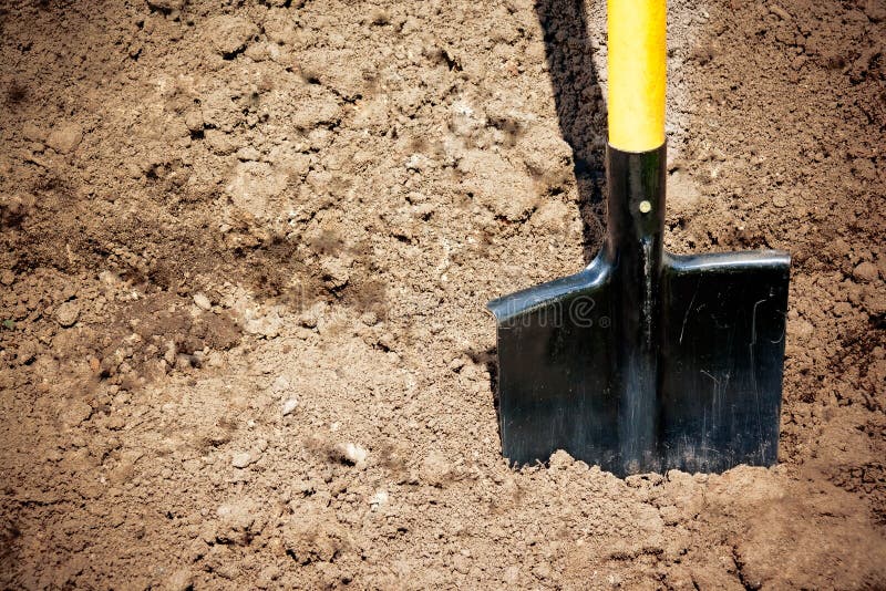 Shovel in the ground stock photo. Image of horizontal - 66943668