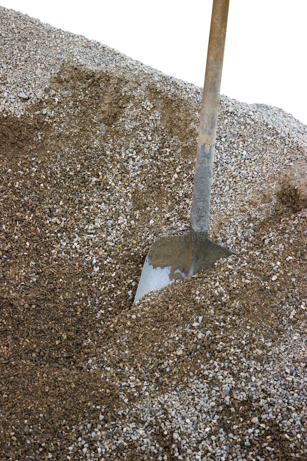 Shovel in a heap of gravel stock image. Image of landscaped - 36715883