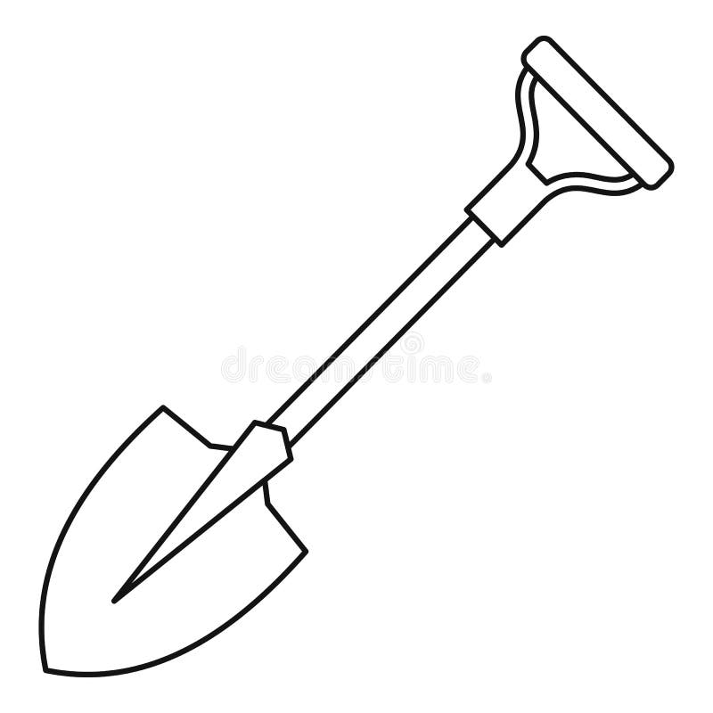 Small Shovel Icon, Outline Style Stock Vector - Illustration of under ...