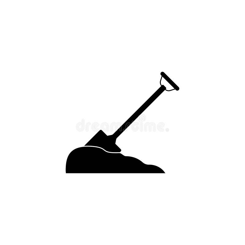 Shovel icon stock vector. Illustration of black, line - 213771929