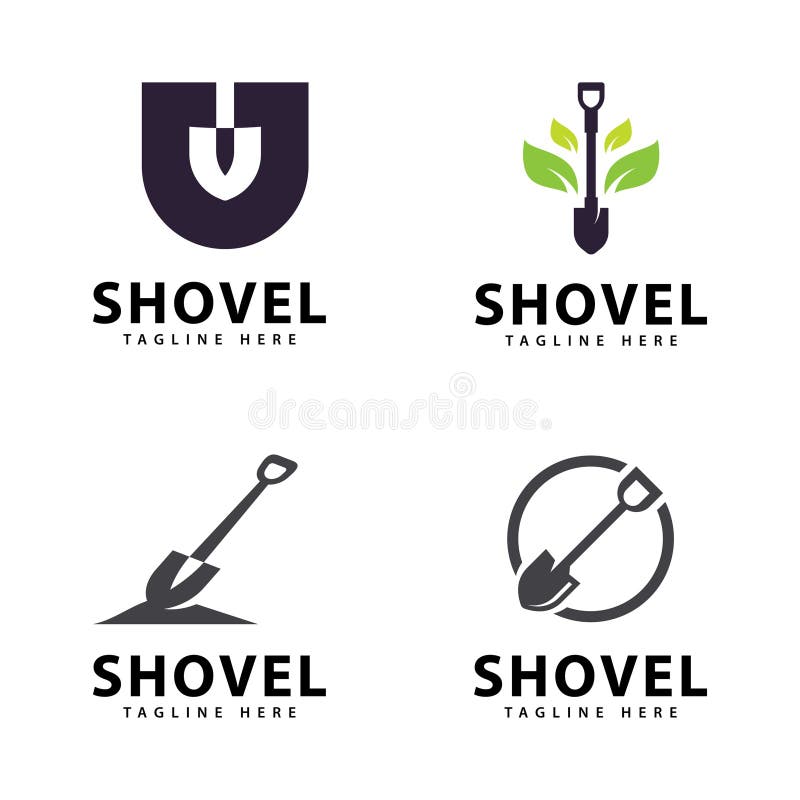 Shovel Logo Vector Illustration Design Stock Vector - Illustration of ...