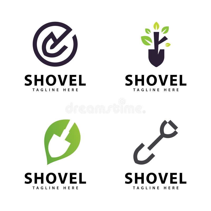 Shovel Logo Vector Illustration Design Stock Vector - Illustration of ...