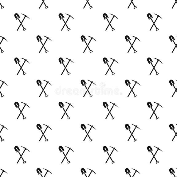 Shovel and Pickaxe Pattern, Simple Style Stock Vector - Illustration of ...