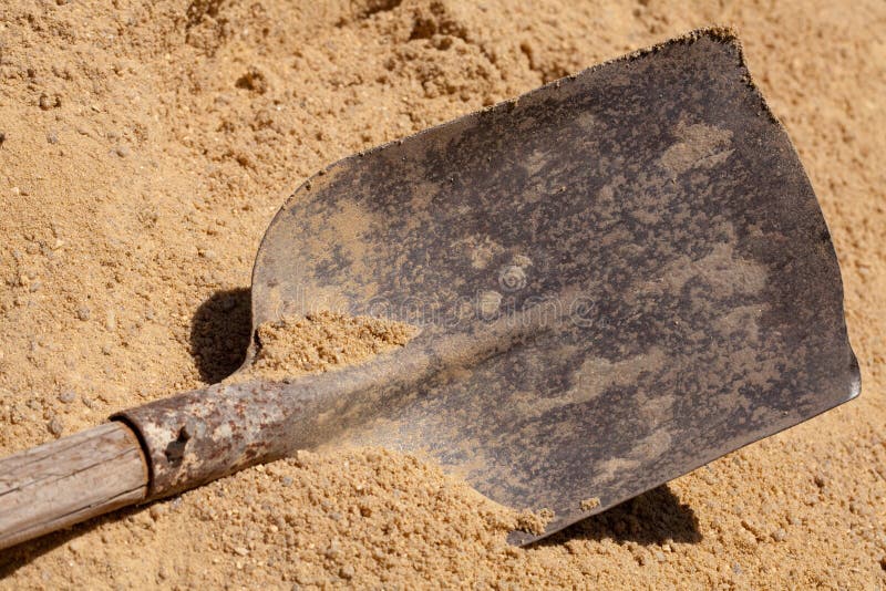 A shovel and a sand stock photo. Image of pile, gravel - 14149542
