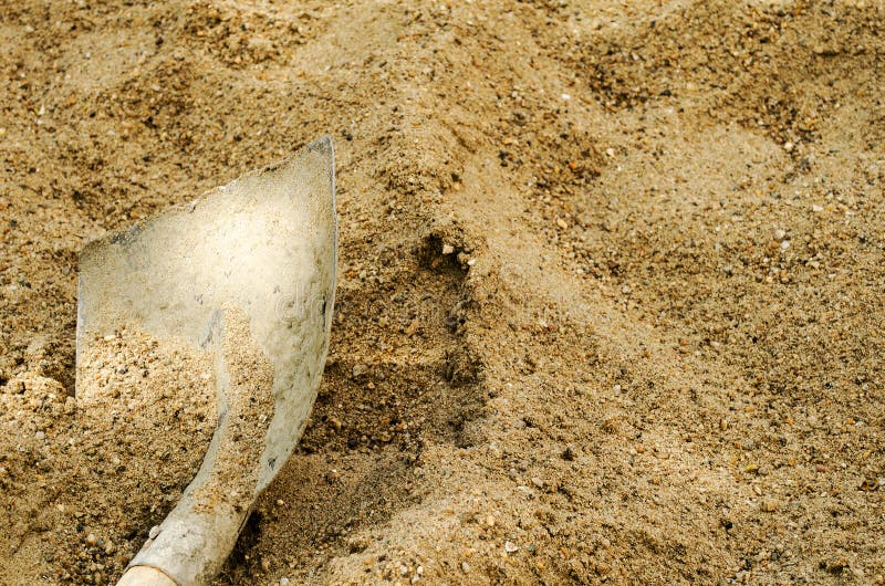 Shovel in a sand stock image. Image of excavating, breaking - 45476081