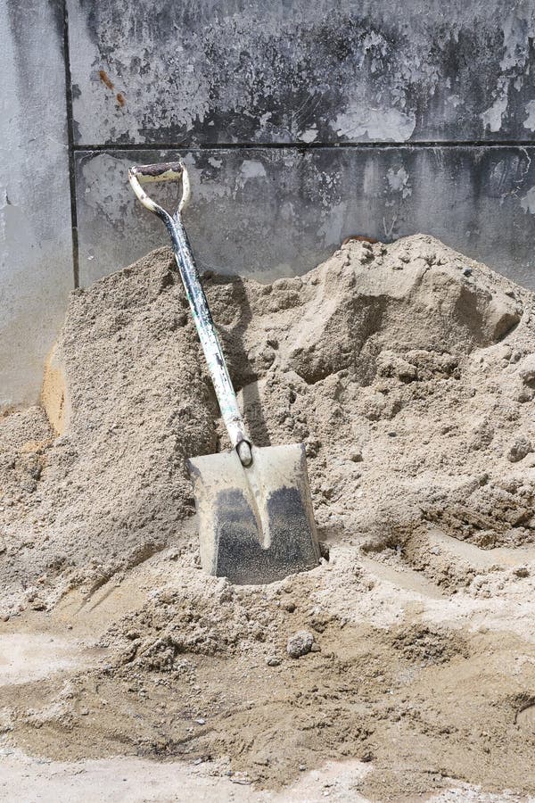 Shovel on sand. stock photo. Image of industry, upright - 54705626