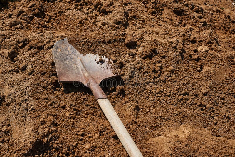 Shovel on Soil Backgound.Gardening Stock Image - Image of work, sand ...