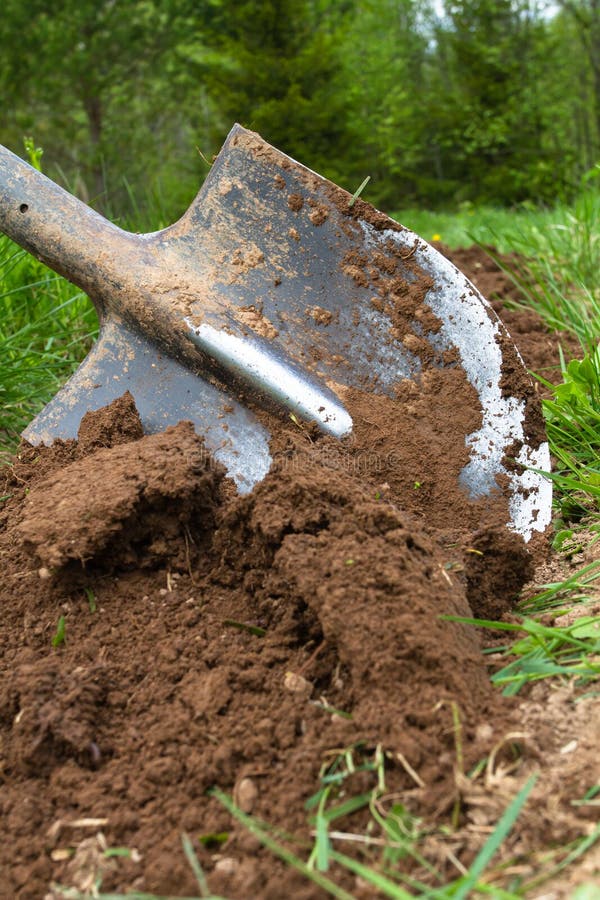 The Shovel and the Soil it Dug Up Stock Image - Image of ground ...