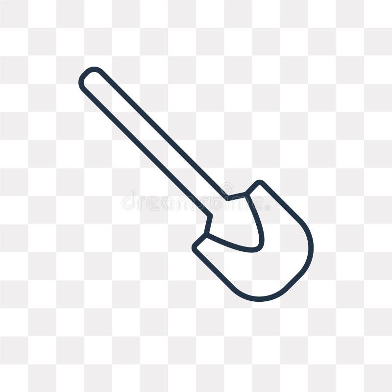 Shovel Vector Icon Isolated on Transparent Background, Linear Sh Stock ...