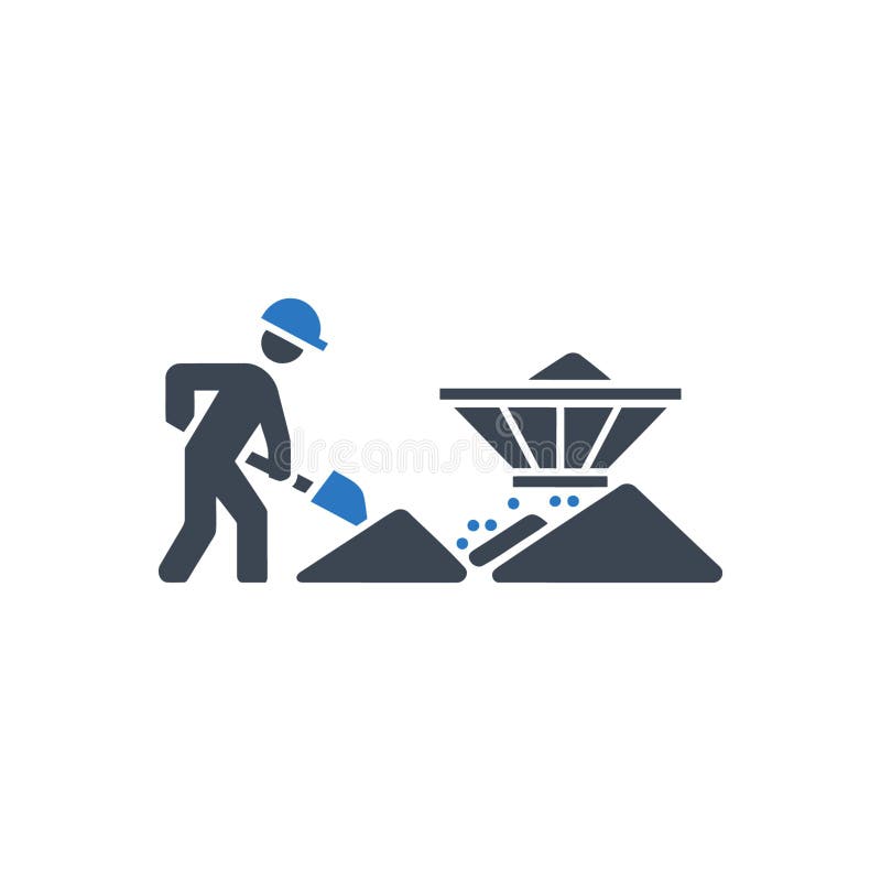 Shoveling Dirt Construction Work Icon Stock Vector - Illustration of ...