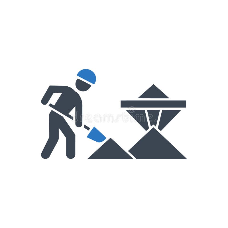 Shoveling Dirt Construction Work Icon Stock Vector - Illustration of ...