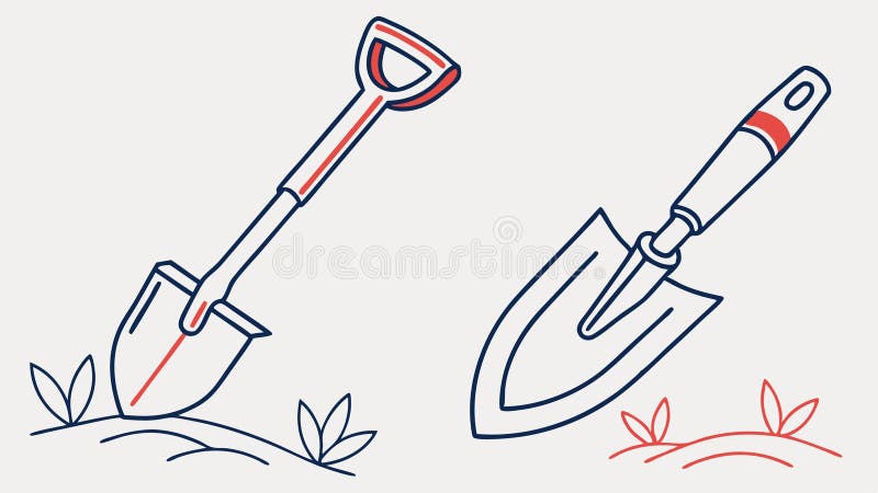 Shovels and Gardening Tools, Earthwork and Construction, Vector Design ...