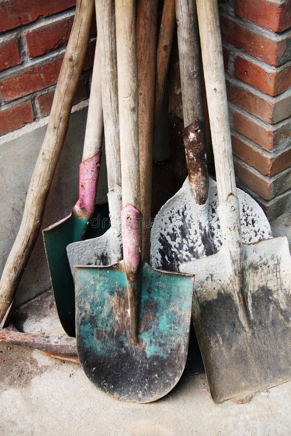 The shovels stock image. Image of farming, wall, labour - 35273755