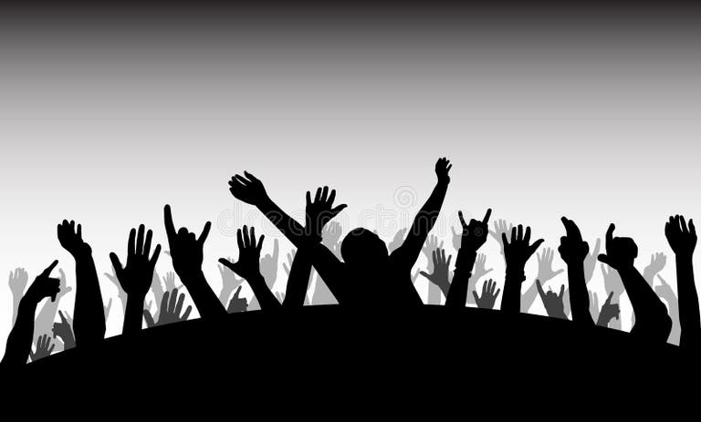 Watching Crowd Silhouette Stock Illustrations – 1,012 Watching Crowd ...