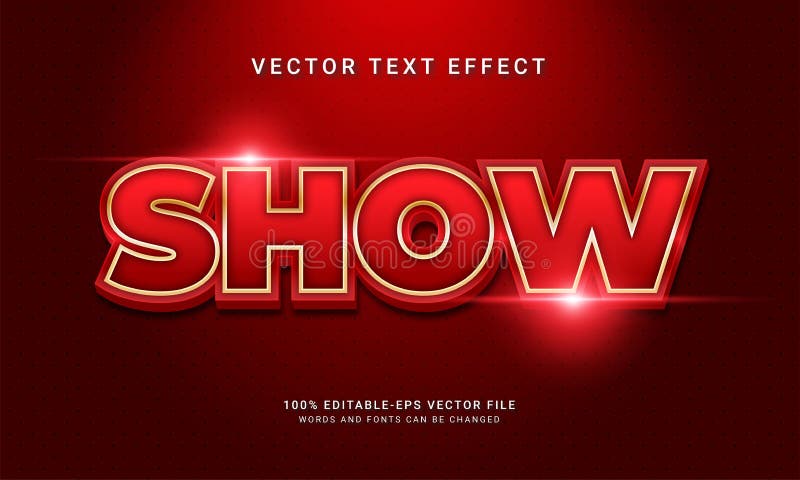 Show 3d Text Style Effect Themed Modern Red Color Stock Vector ...