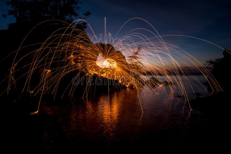 The show with fire stock image. Image of island, showing - 108579489