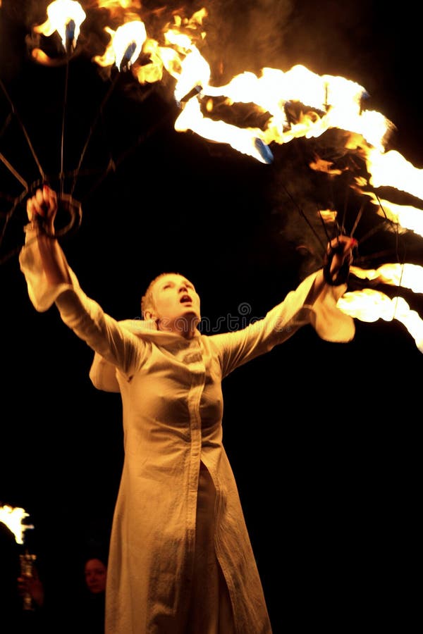 Show with fire editorial stock image. Image of actress - 31266944