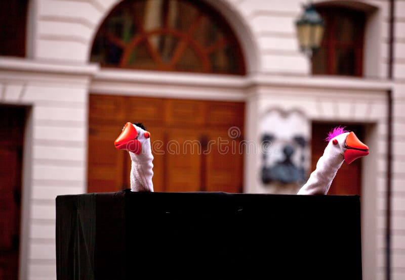 Show with the Geese Puppets Stock Image - Image of entertainment, goose ...