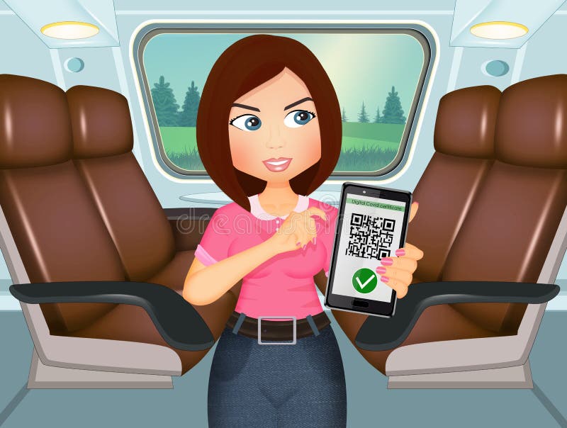 Show the Green Pass on the Train Stock Illustration - Illustration of ...