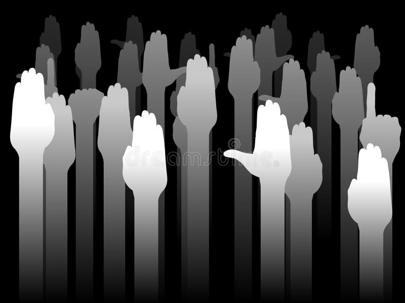 Show of hands stock vector. Illustration of black, white - 10214637